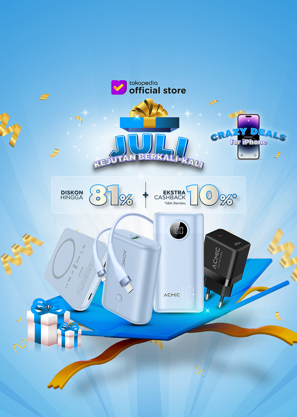 ACMIC - Aksesoris Elektronik - Powerbank - Charger - Headset