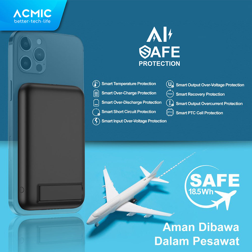 ACMIC MAGBANK 5000mAh Powerbank Magsafe Wireless 20W Fast Charging for