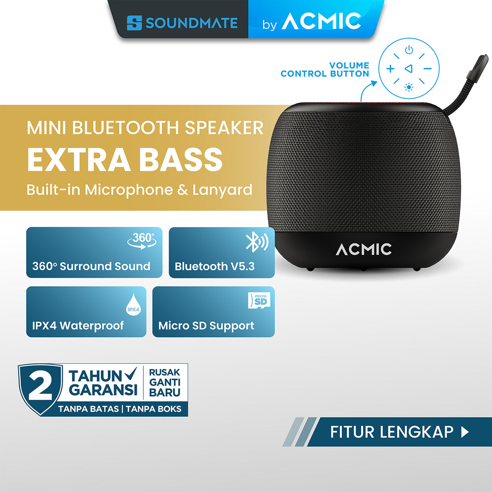 ACMIC MINI BOOMBASS Bluetooth Portable Speaker Stereo Wireless Extra P