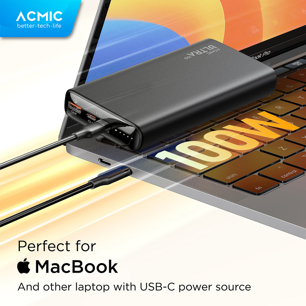 ACMIC ULTRA 20000mAh Powerbank 100W Type C Super Fast Charging Laptop