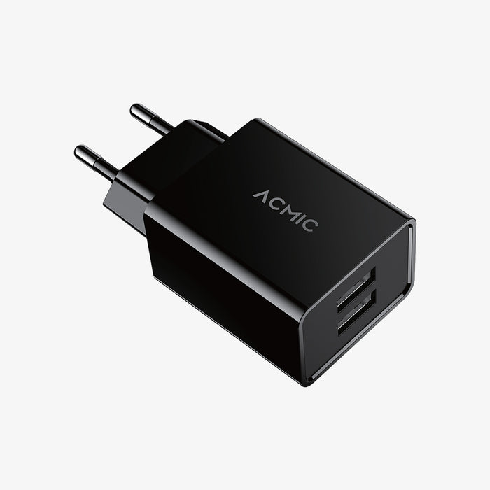 ACMIC CWC02 12 Watt Dual USB Wall Charger Adaptor Fast Charging 12W
