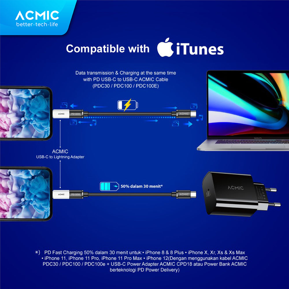 ACMIC USB-C to Lightning Adapter iPhone Converter Connector / Konektor